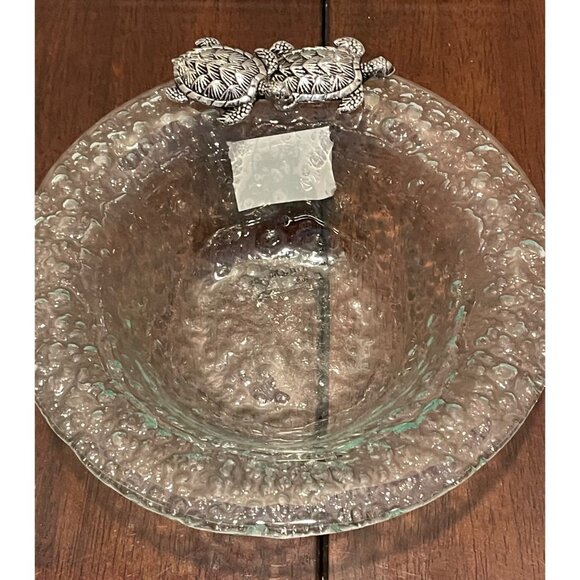 Mud Pie | Accents | Clear Glass Sea Life Bowl With Decorative Silver ...